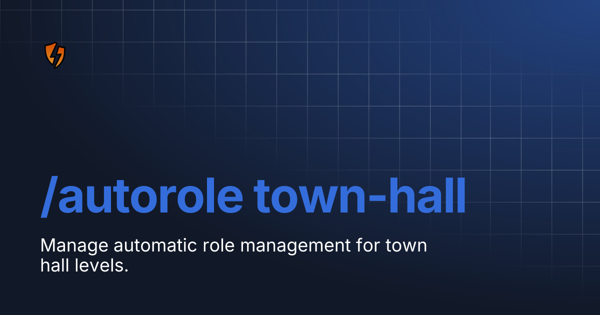 /autorole town-hall | ClashPerk Docs